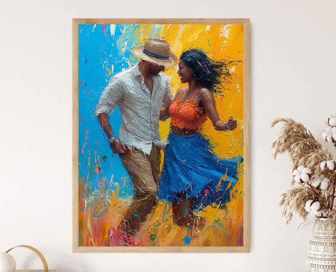 Vibrant Reggaeton Dance Painting: Puerto Rico Music Art - Etsy