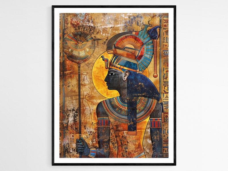 Ancient Egyptian Mural Print - Luxurious Pharaoh Art - Classic Study ...
