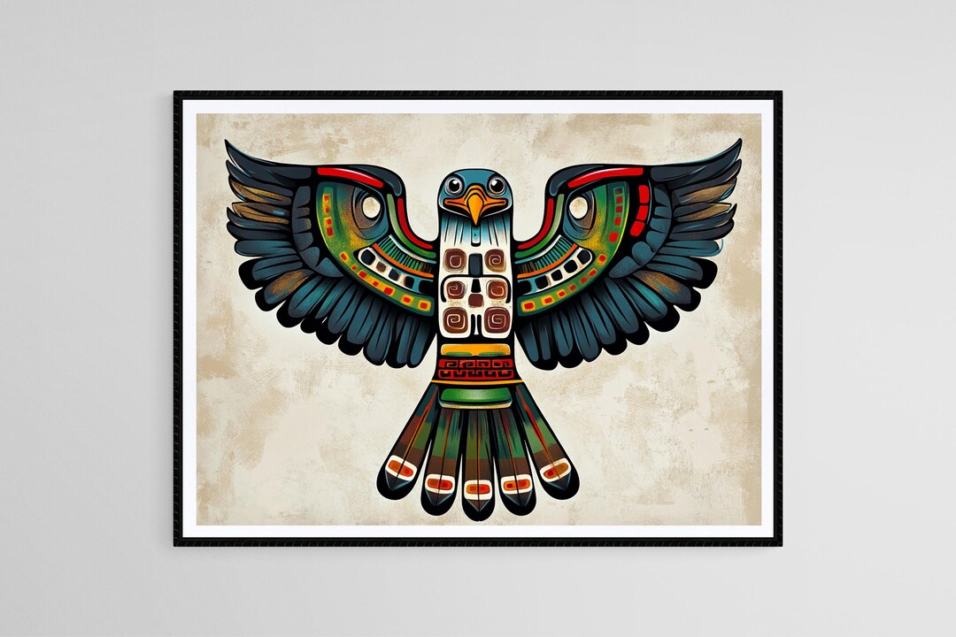 Haida Eagle Totem Art Print, Native Tribal Symbol Wall Decor - Etsy