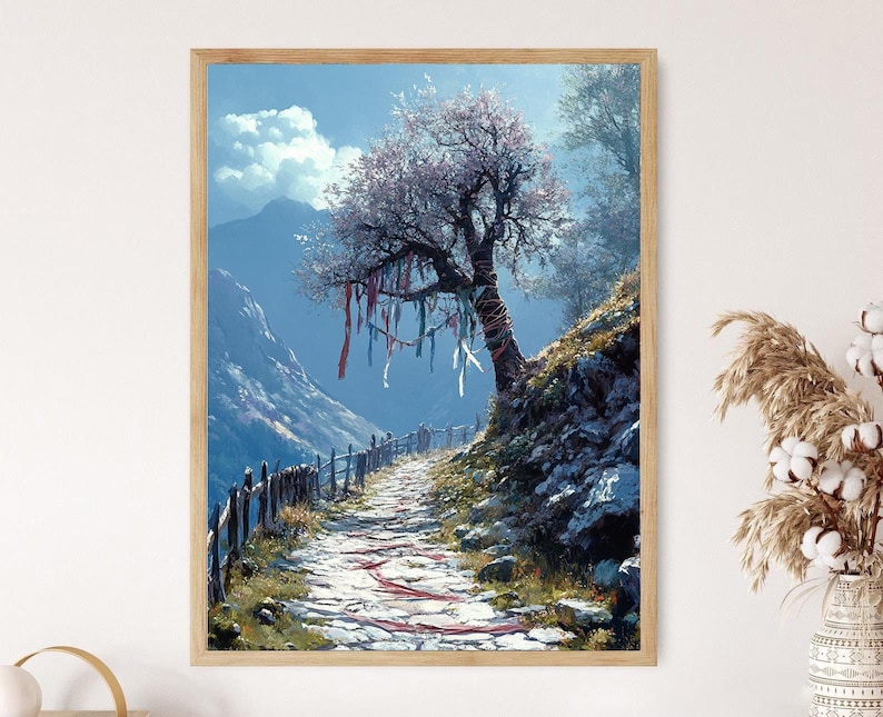 Balkan Wishing String Tree With Torn Ribbons Fine Art Print - Etsy