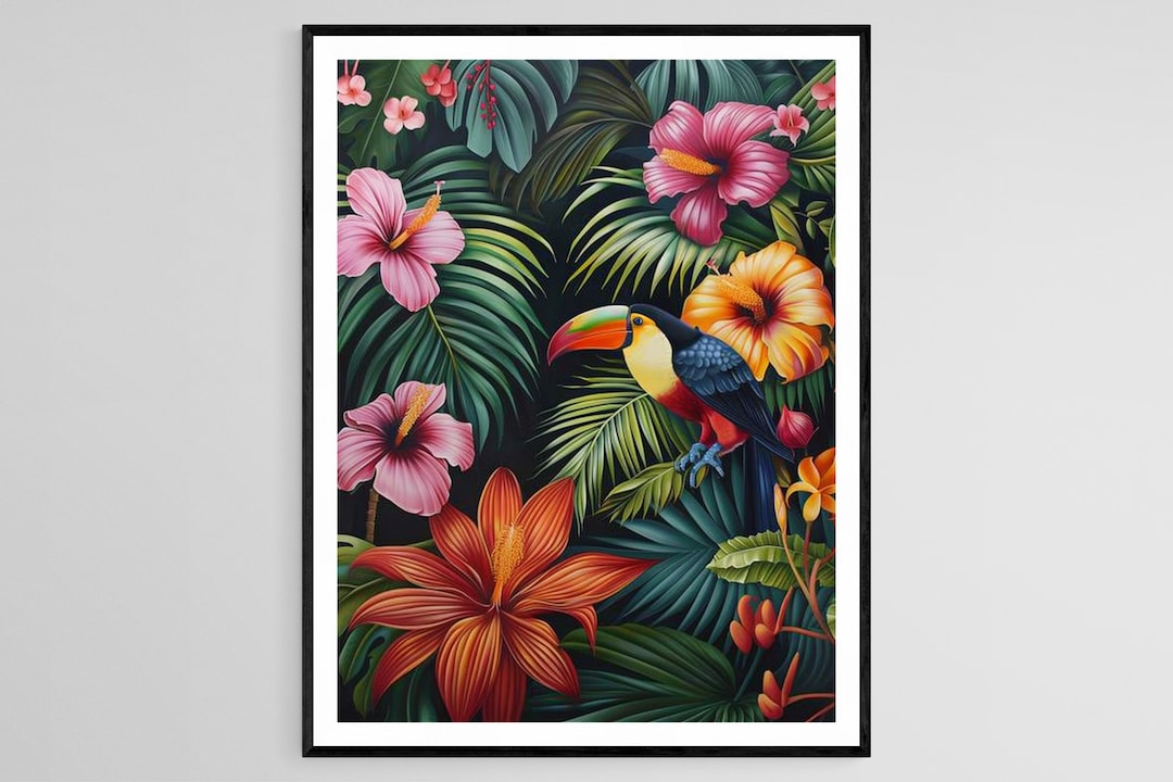 Flora and Fauna Poster Artistic Nature Scene Print, Unique Eco-friendly ...