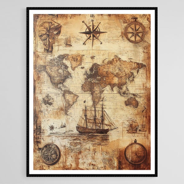 Nautical Map Art - Etsy