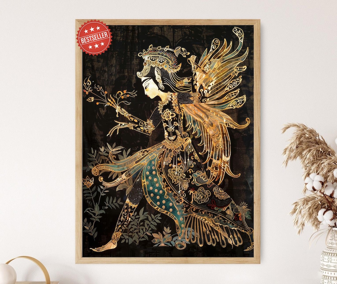 Wayang Kulit Art Print, Traditional Indonesian Shadow Puppet Wall Art ...