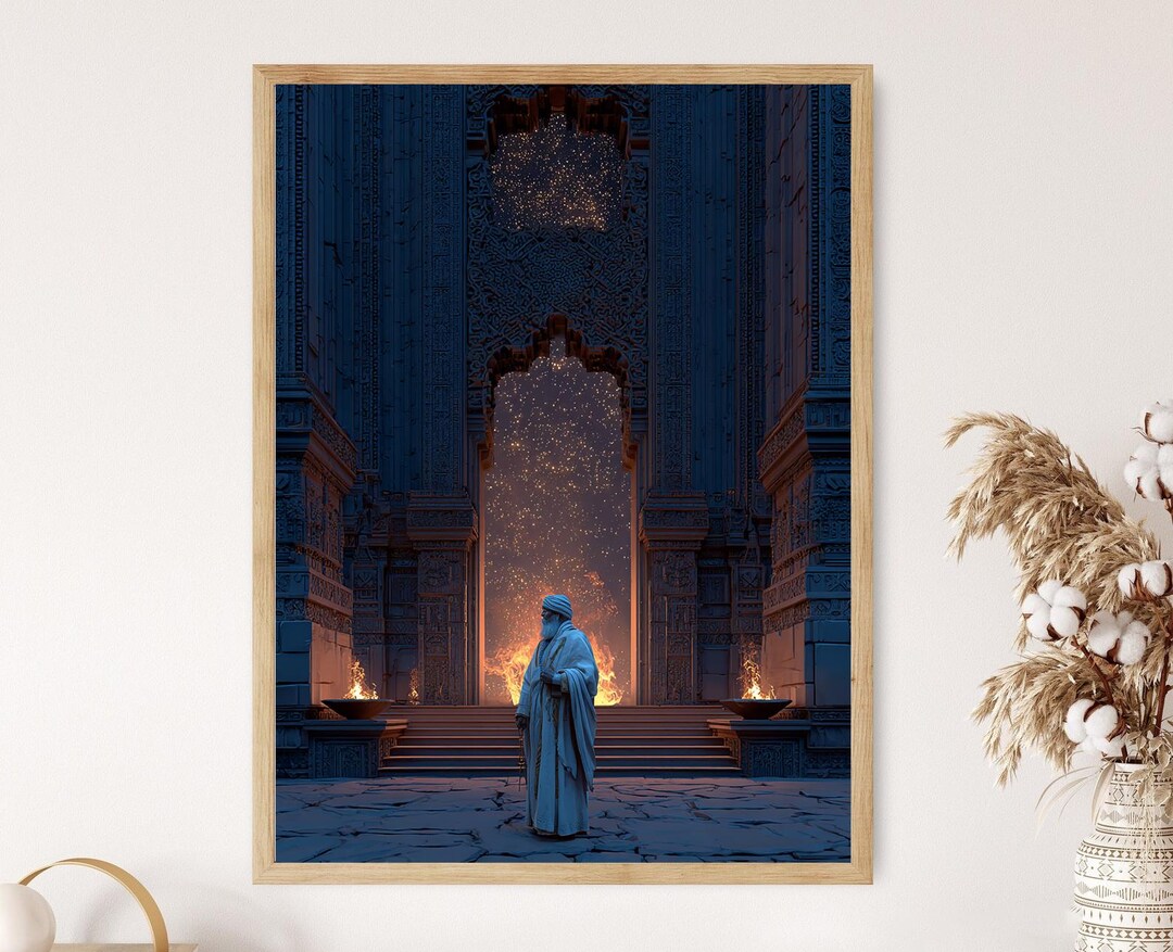 Magian Priest Poster, Ancient Persia Zoroastrian Art Print, Flat Vector ...