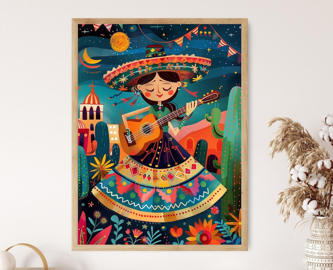 Mexican Fiesta Poster, Festive Party Home Decor, Fiesta Wall Art ...