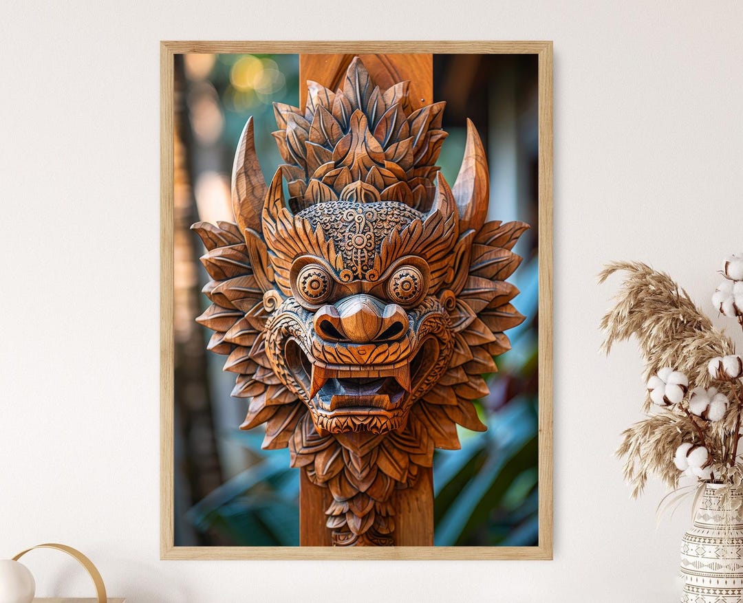 Beautiful Balinese Wood Carving Print, Traditional Indonesian Art Decor ...