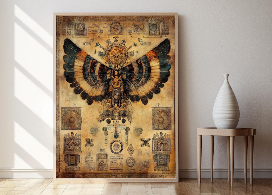 Aztec Goddess Itzpapalotl Art Print, Obsidian Butterfly Warrior - Etsy