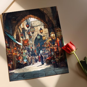 Damascus Souk Al-hamidiyah Art Print, Syrian Marketplace Decor Poster ...