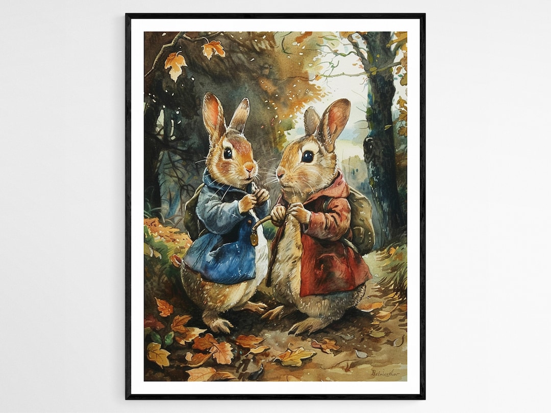 Tale of Peter Rabbit, Beatrix Potter Inspired Poster, Whimsical ...