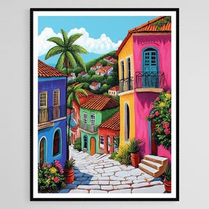 Puerto Rico Naive Art Print, Folklore Wall Art - Etsy