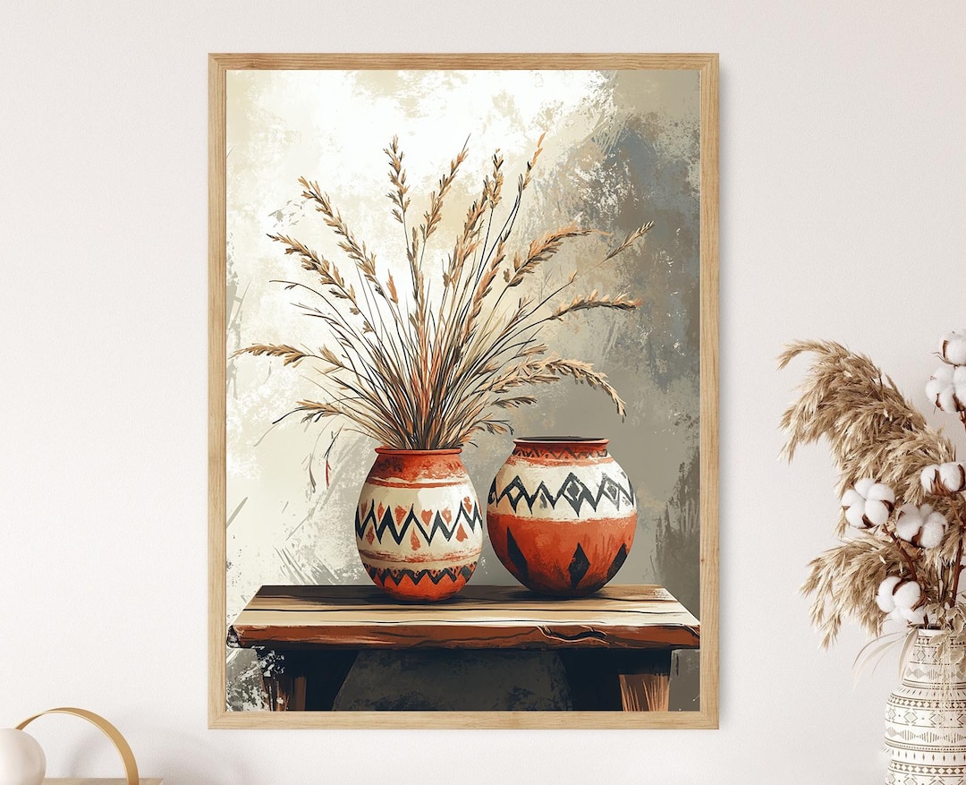 Botswana Pottery Art Print, Earthy African Patterns and Decor - Etsy