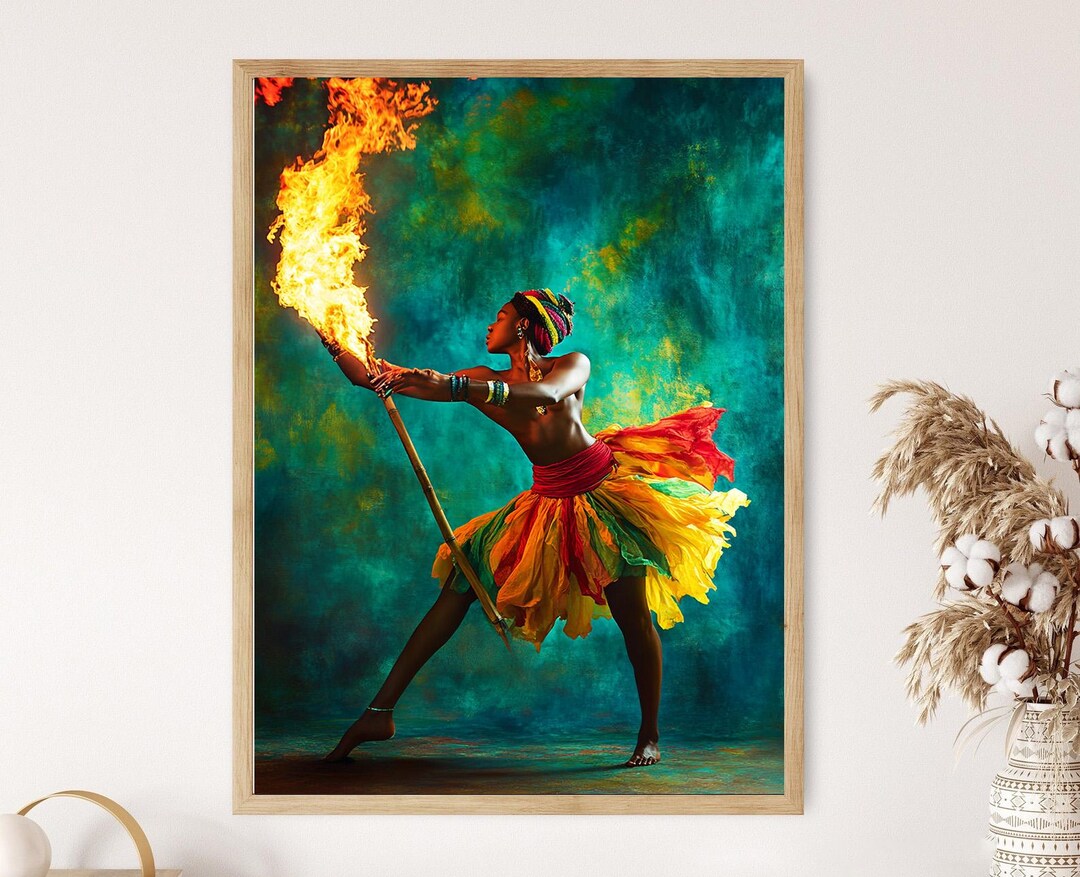 Trinidad Limbo Dancer Art Print, Cultural Dance and Flaming Limbo - Etsy