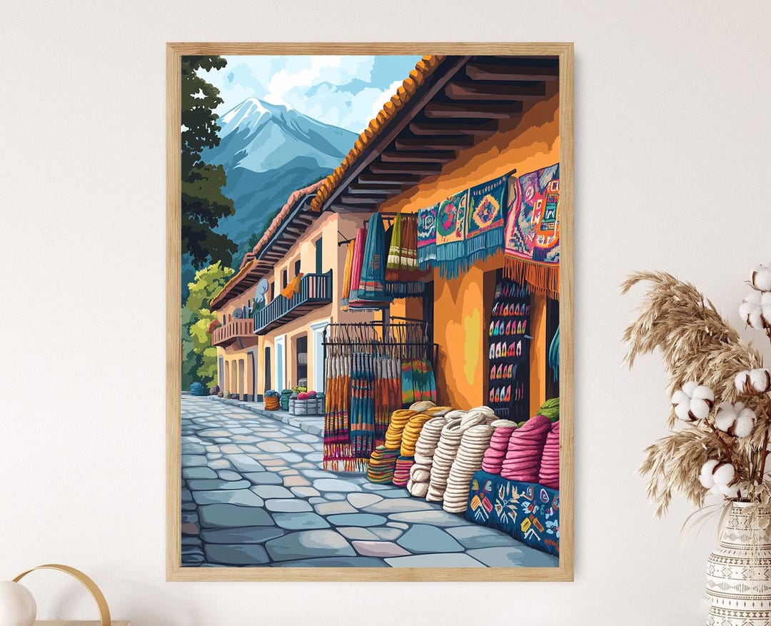 Otavalo Ecuador Wool Corner Poster, Indigenous Yarn Shop Fine Print ...