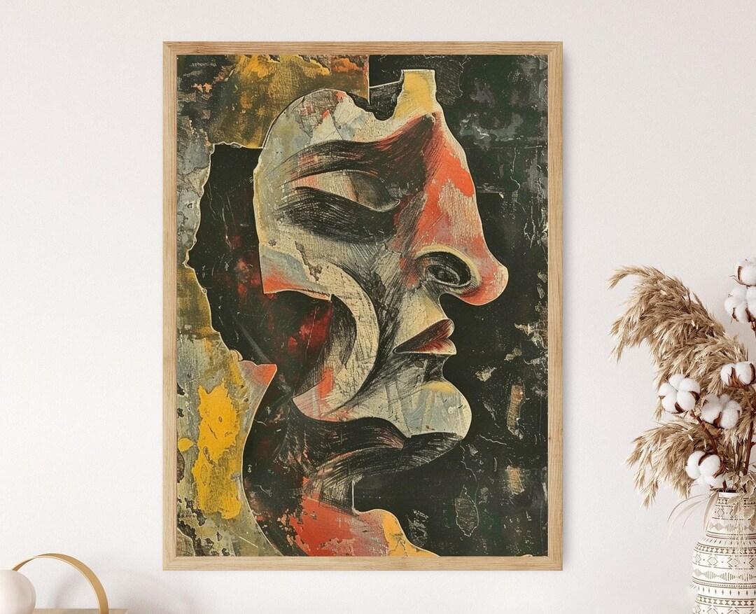 Cubist Face Art Print: Vibrant Gallery Wall Decor - Etsy