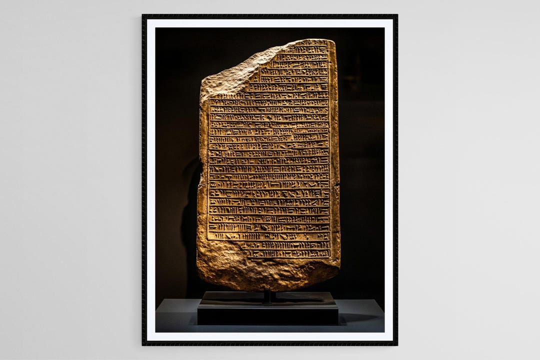 Babylonian Cuneiform Tablet Art Print, Ancient Script and Historical ...