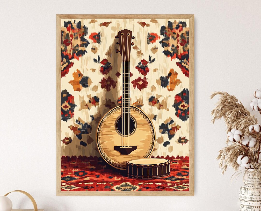 Kosovo Çiftelia Art Print, Balkan Music Painting - Etsy