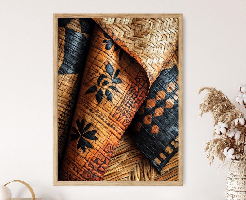 Polynesian Tongan Ngatu Tapa Cloth Corners Fine Art Print - Etsy