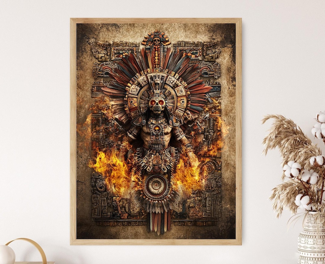 Xiuhtecuhtli Art Print, Aztec God of Fire and Time - Etsy