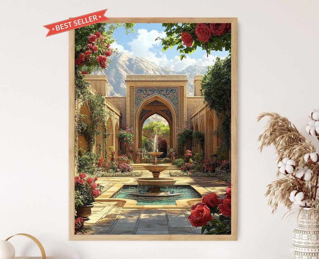 Persian Garden Art Print, Tranquil Iranian Scenery - Etsy