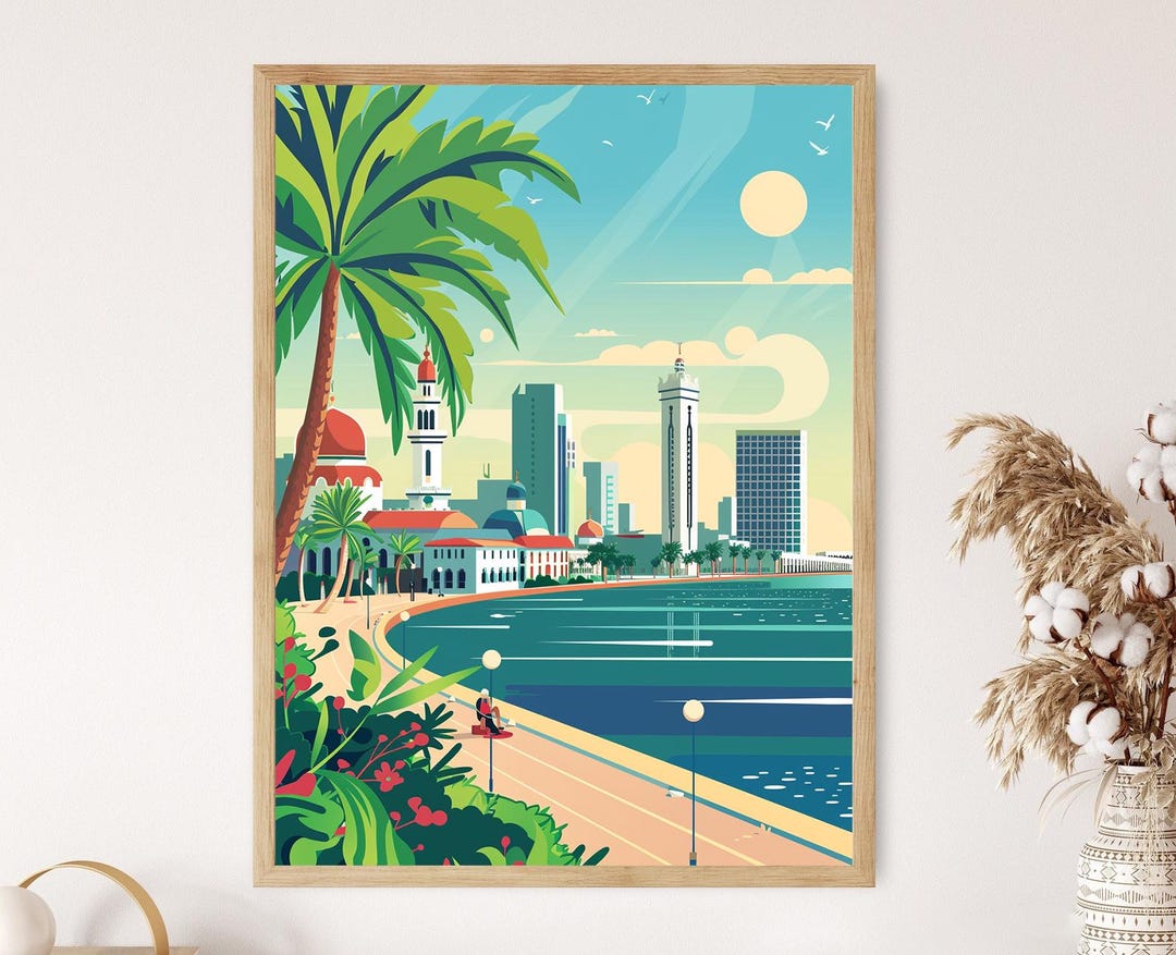 Jeddah Corniche Art Print: Red Sea, Al Rahma Mosque - Etsy