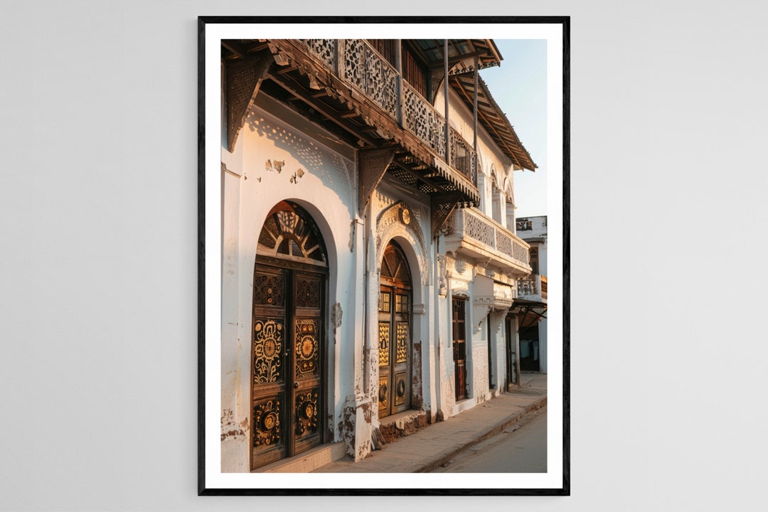 Swahili Architecture Art Print, Stone Town Zanzibar, Coral Stone Houses ...