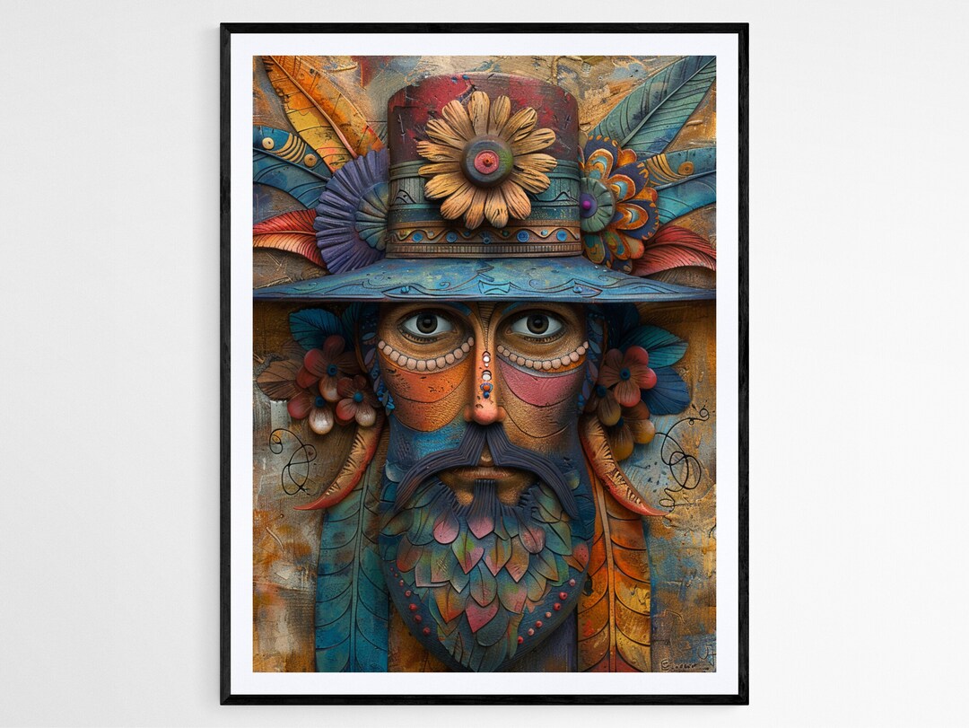 Puerto Rican Folk Art Print, Vibrant Traditional Wall Decor, Cultural ...