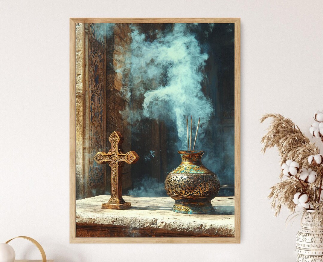 Coptic Hand Cross With Traditional Incense Burner Fine Art Print - Etsy