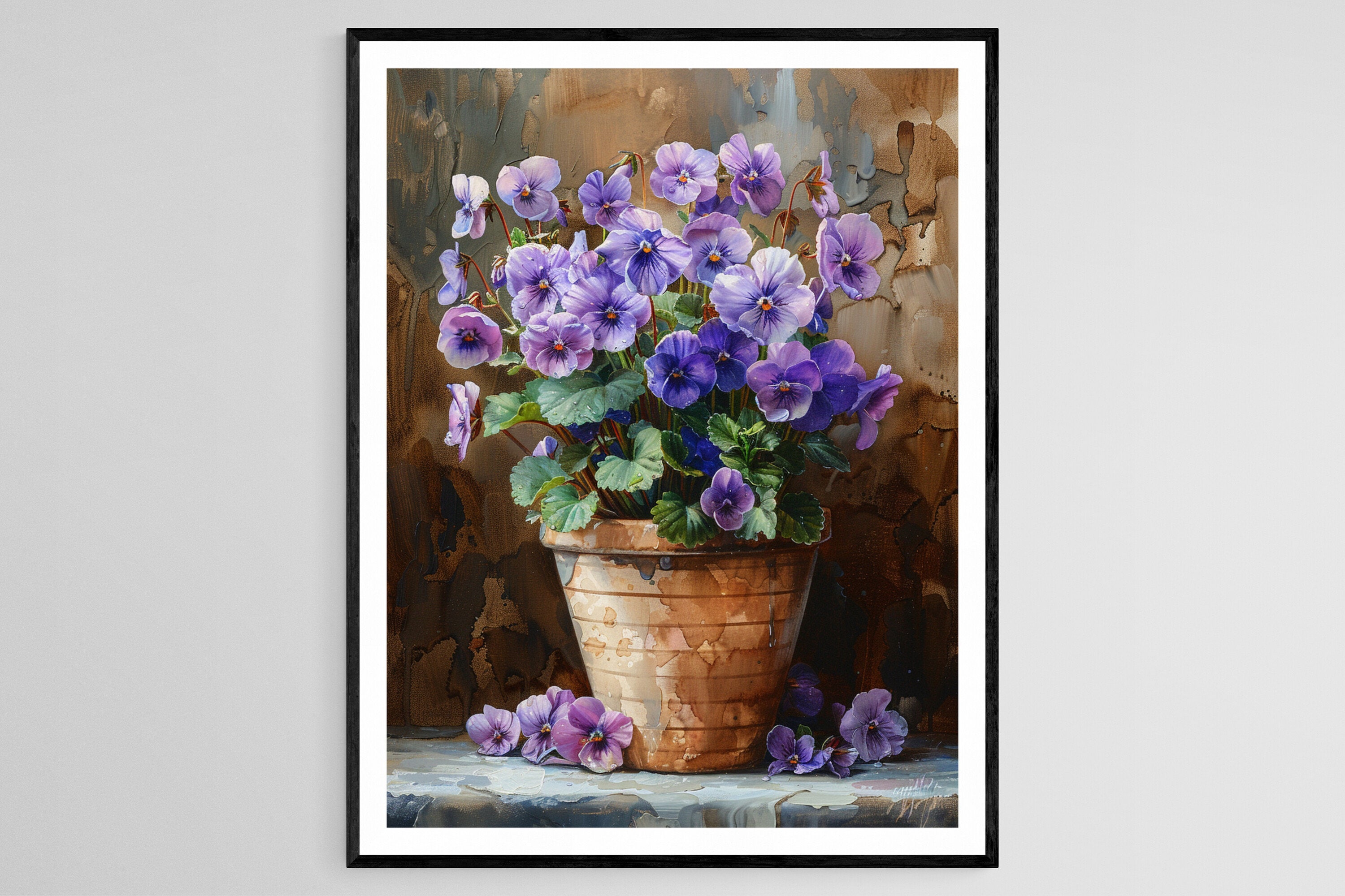 African Violet Flower Painting, Nature-inspired Art Print - Etsy