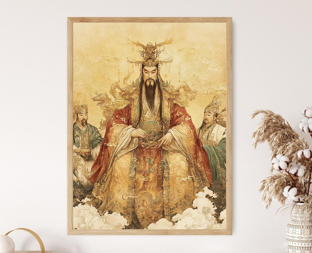 Jade Emperor Painting, Celestial Throne, Chinese Mythology Art Print - Etsy
