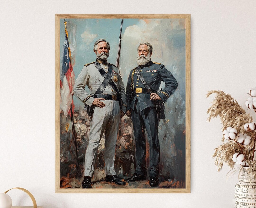 Civil War Generals Portrait Art Print, Union and Confederate Leaders - Etsy