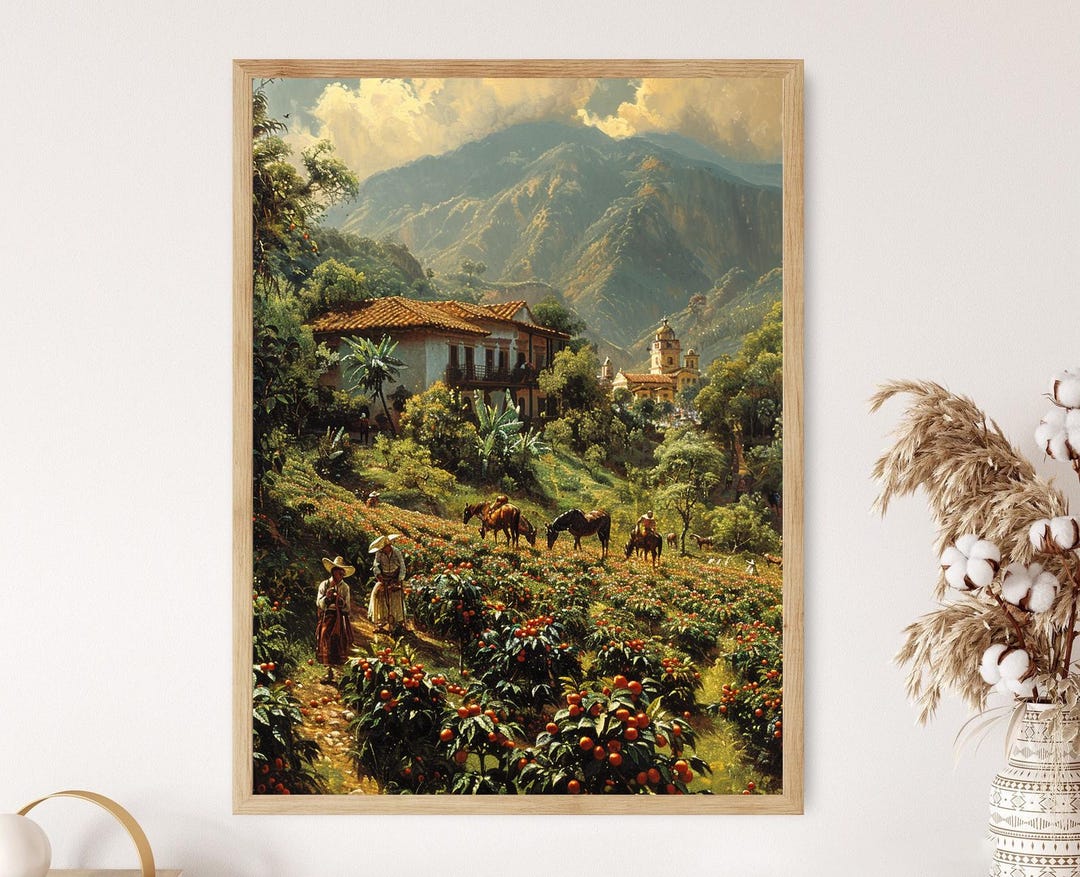 Mexican Coffee Farmers Print, Rural Farm Art - Etsy