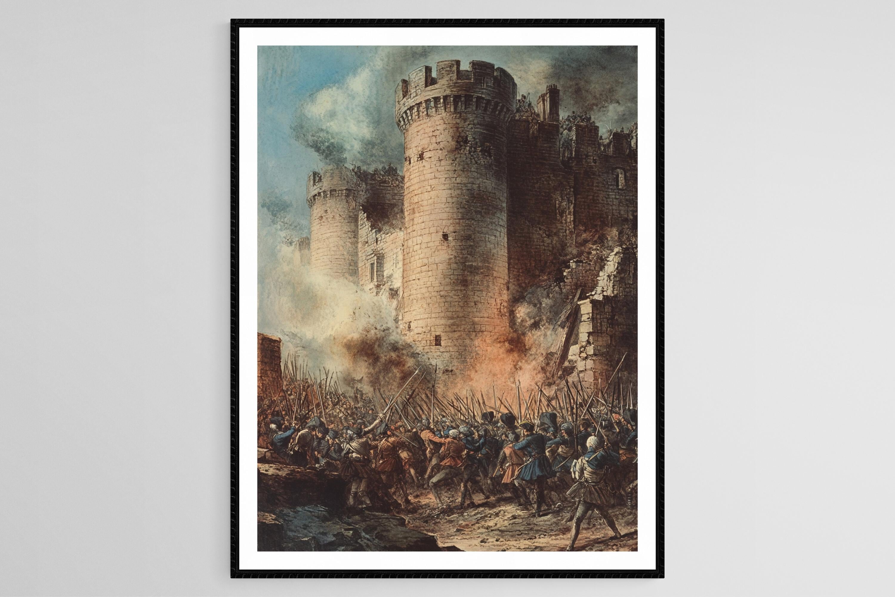 Storming of the Bastille Art Print: French Revolution Historical Scene ...