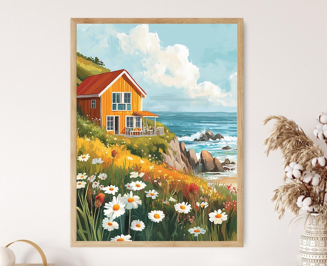 Chilean Coastal House in Santiago Art Print, Traditional Decor Poster ...