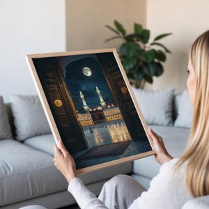 Kaaba at Night Print: Islamic Art, Mecca Hajj Lanterns - Etsy