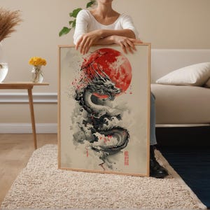 Chinese Dragon Art Print: Lunar New Year Wall Decor - Etsy