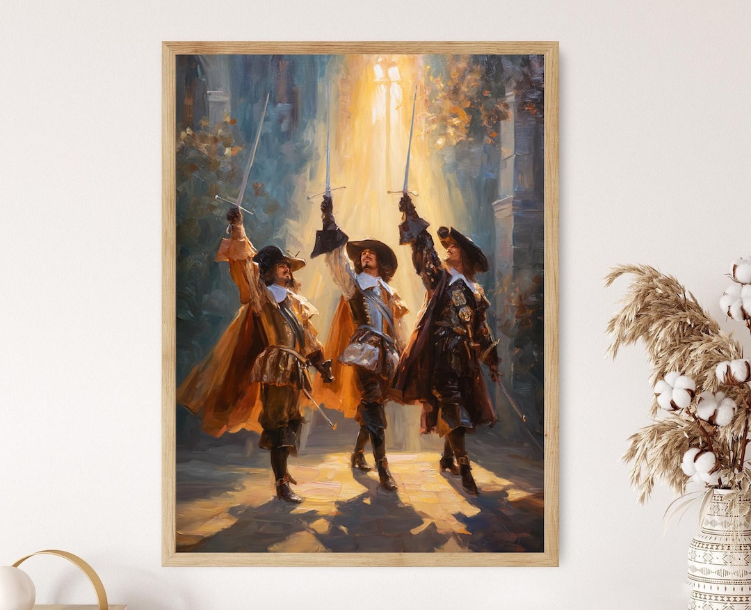 Three Musketeers Sword Scene, Swashbuckler Swordfight Wall Decor ...