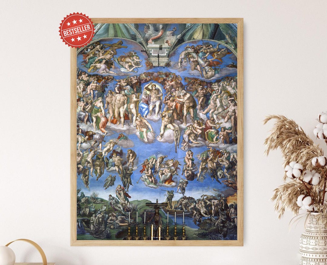 Michelangelo's Last Judgment Art Print: Sistine Chapel Renaissance ...