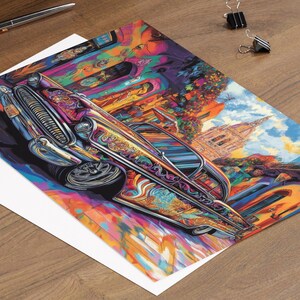 Chicano Lowrider Art Print, Chrome Detailing, Religious Iconography - Etsy