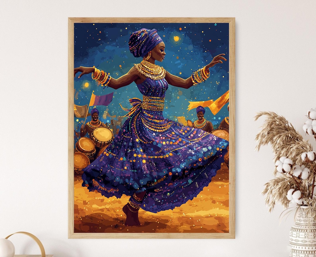 Nigerian Hausa Koroso Dance Art Print, Traditional African Dress ...