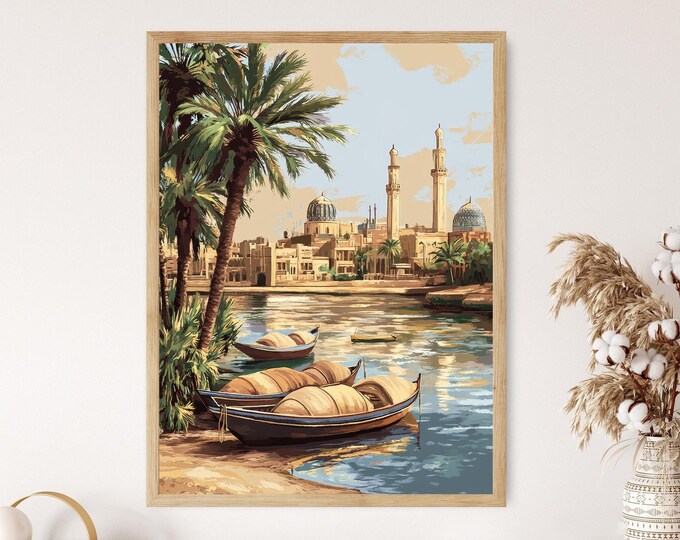 Traditional Iraqi and Arabian Wall Art/ Original Acrylic on Canvas ...