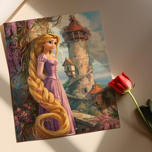 Princess Rapunzel Art Print, Vibrant Nursery Wall Art, Ideal Princess ...