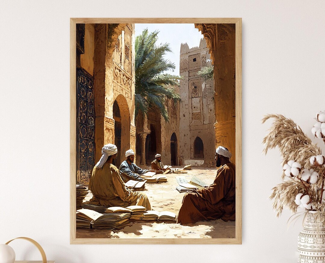Timbuktu Scholars Illustration, Ancient Mali Kingdom Art Print ...