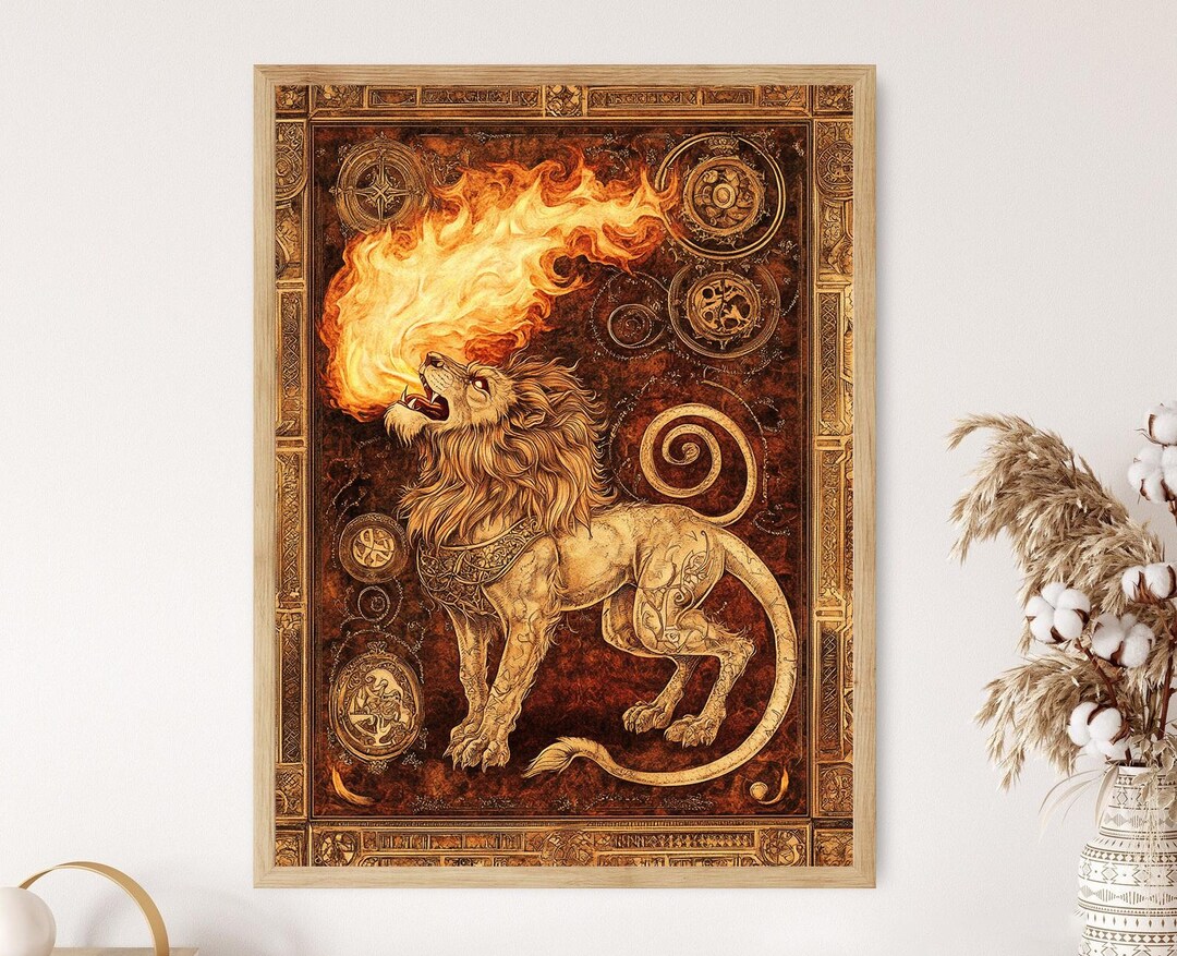 Chimera Bestiary Illustration, Medieval Mythical Creature, Illuminated ...