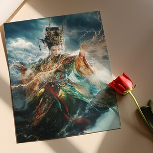 Dianmu Goddess of Lightning Art Print, Thunderstorm Decor Poster ...