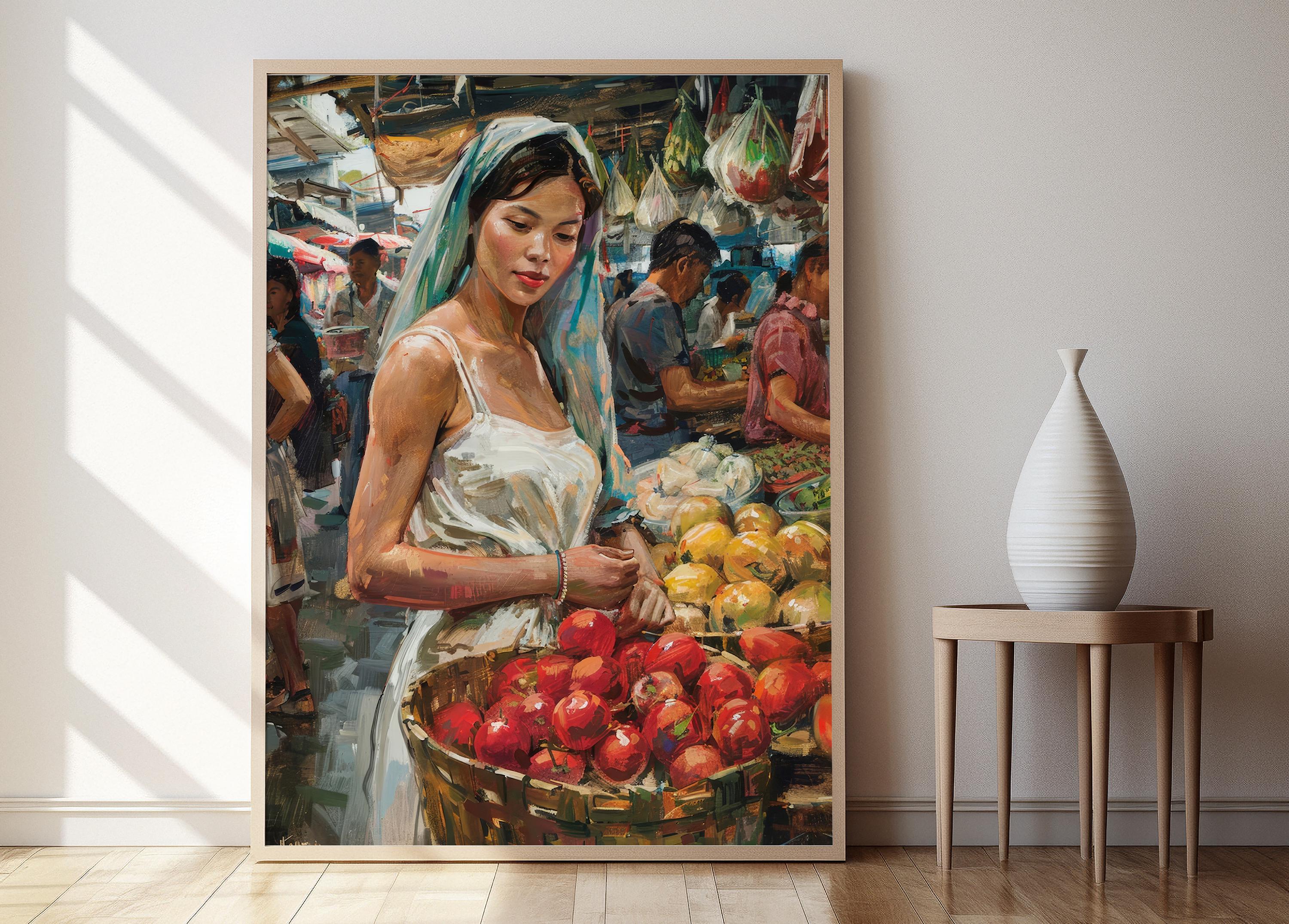 Filipina Market Girl Print, Vibrant Philippines Art - Etsy