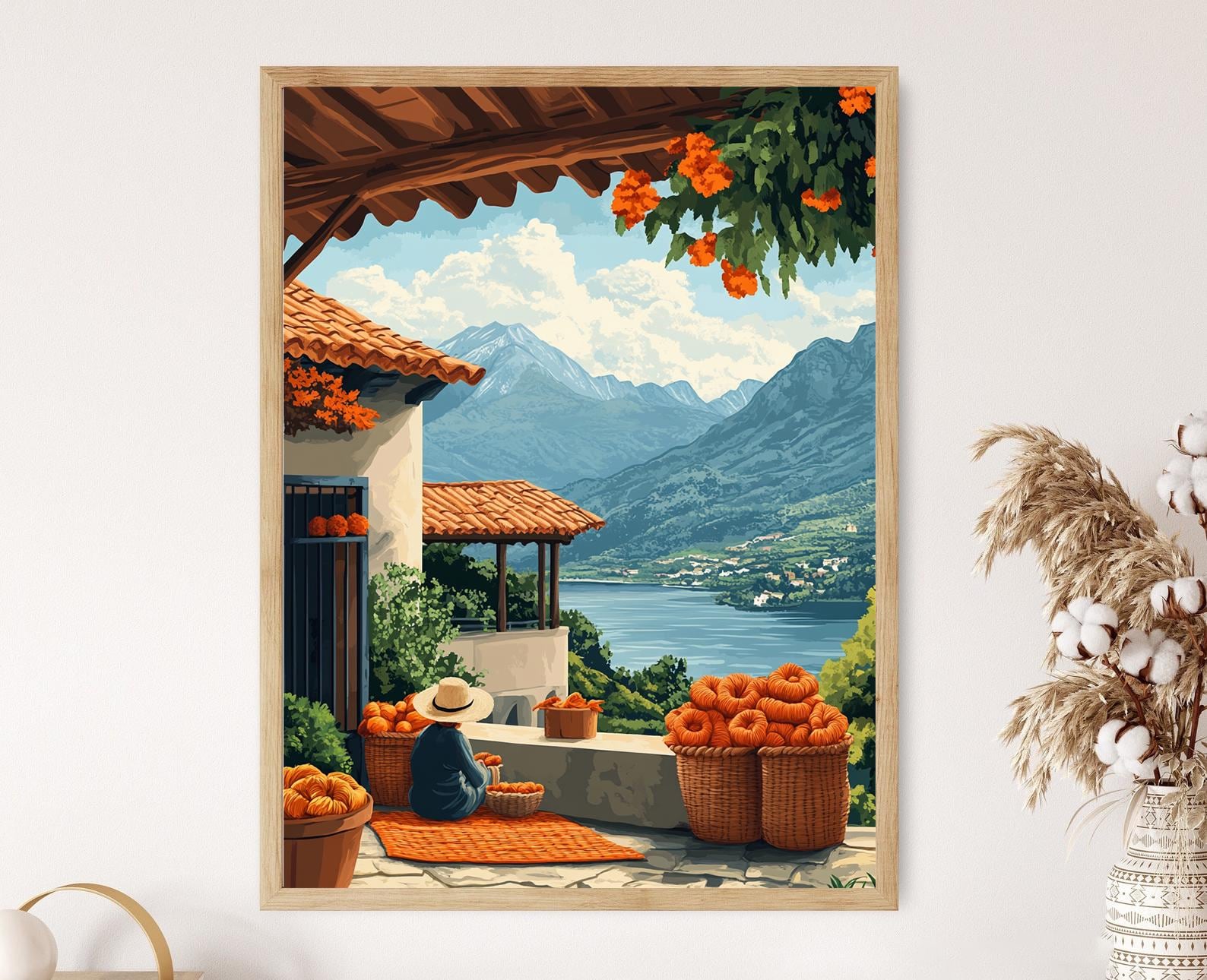 Patzcuaro Mexico Wool Corner Poster, Purépecha Yarn Baskets Fine Print ...