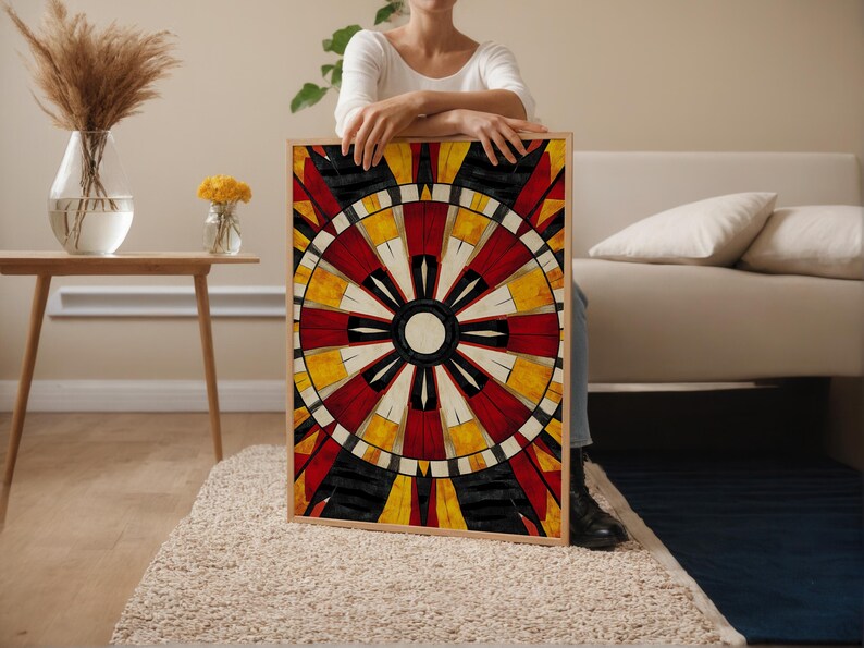 Lakota Medicine Wheel Motif Art Print, Native American Tribal Design ...