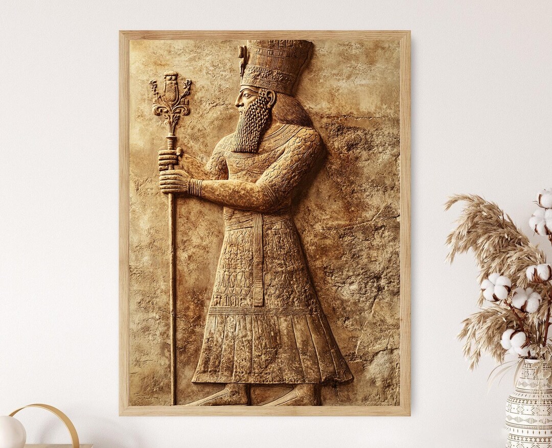 Mesopotamian King Sargon Art Print, Ceremonial Robes and Ancient ...