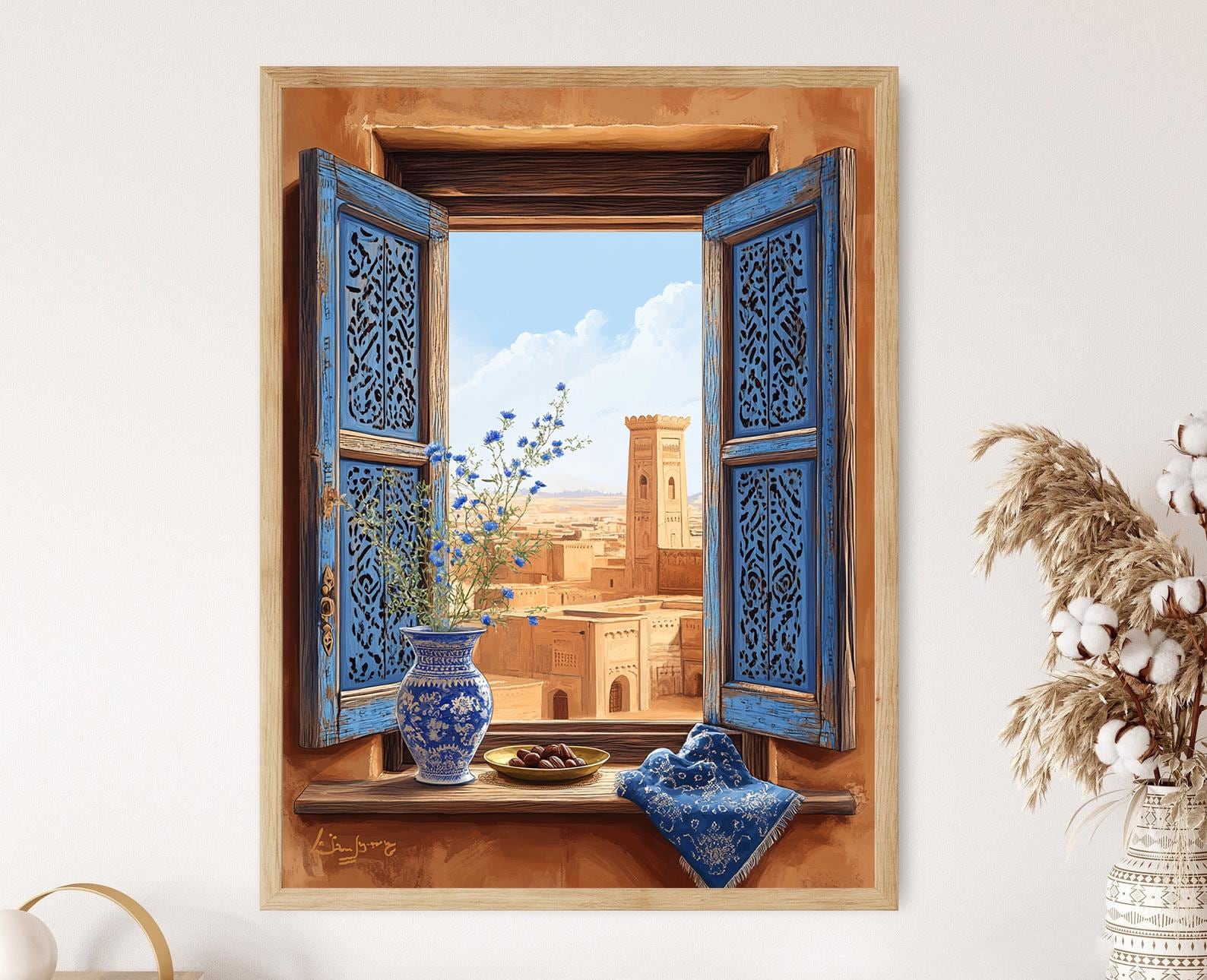 Persian Window Art Print: Yazd Courtyard View, Iranian Architecture - Etsy