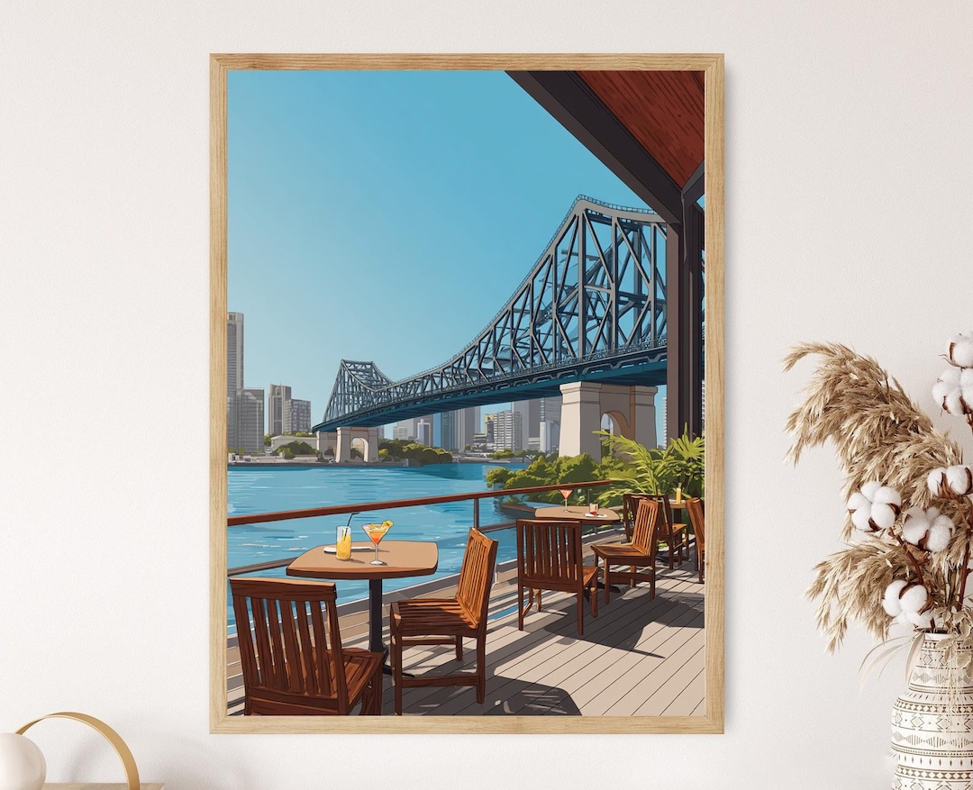 Brisbane Story Bridge Art Print: Howard Smith Wharves View - Etsy